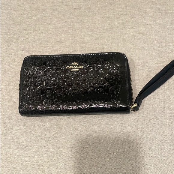 Coach | Bags | Coach Black Embossed Womens Wallet | Poshmark